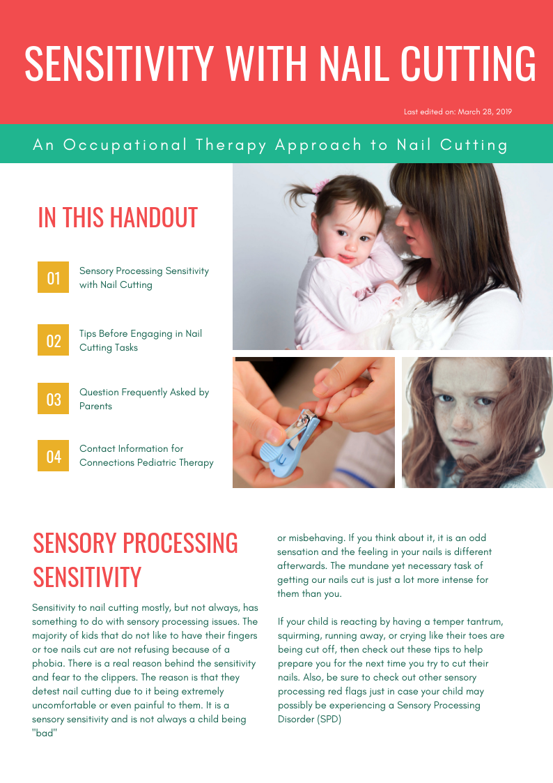 Nail Cutting with a Sensory Defensive Child – Connections Pediatric Therapy